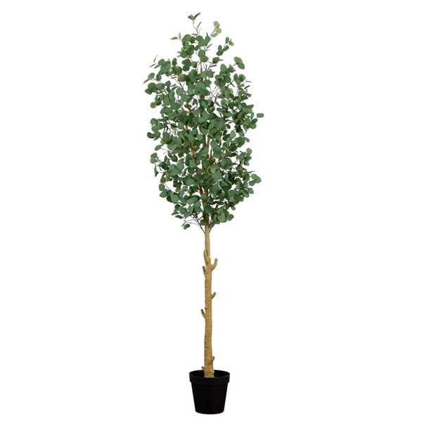 Nearly Natural 9-ft H Green Artificial Eucalyptus Topiary Tree T4694 | RONA
