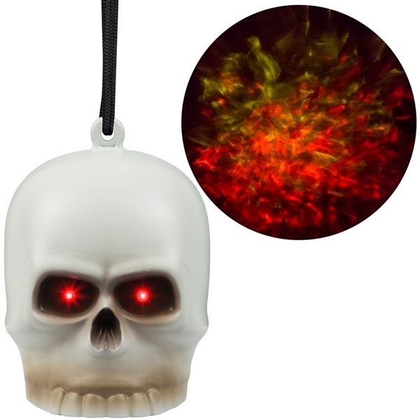 Gemmy 5.5-in H LED Lighted Projection Hanging Skull DTA-226082 | RONA