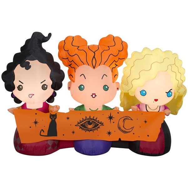 Gemmy 60 L x 42-in H LED Lighted Hocus Pocus Sanderson Sisters ...