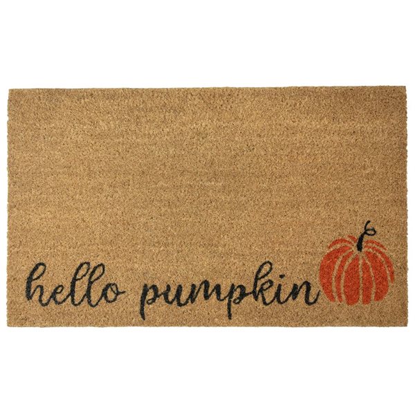 Northlight 18 H x 30-in W Natural Coir Fibres "Hello Pumpkin" Autumn ...