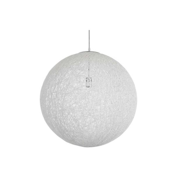 Plata Import 16-in dia White Rope Globe Shape Pendant Light | RONA