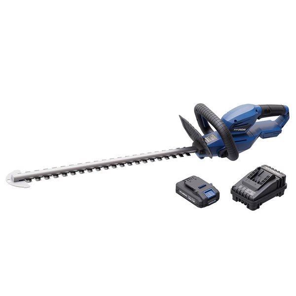 Hyundai 20V Lithium-Ion Cordless 18-in Hedge Trimmer Kit with 2.0 Ah ...