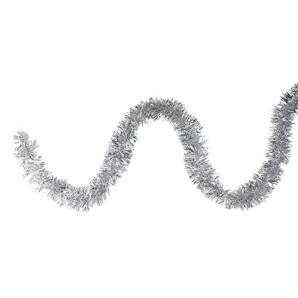 Northlight 50-ft x 2.25-in Silver Tinsel Artificial Christmas Garland ...