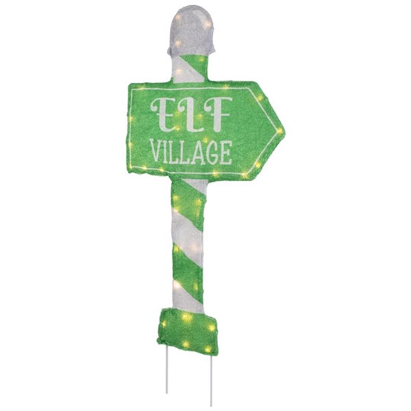 Northlight 30-in Green and White Elf Village Pre-lit Christmas Yard ...