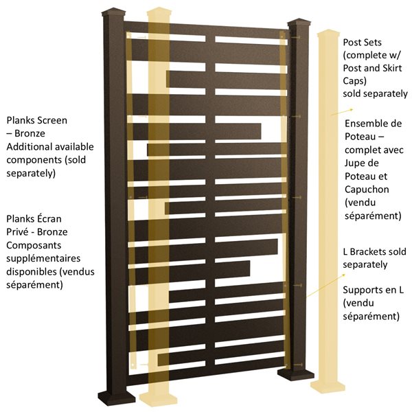SUNBELLY PRIVACY SCREENS Sunbelly 36 x 68-in Aluminum Bronze Screen ...