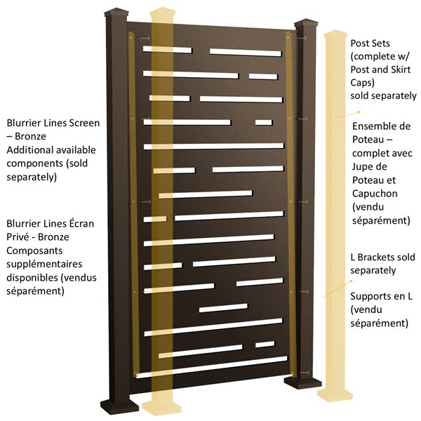 SUNBELLY PRIVACY SCREENS Sunbelly 36 x 68-in Aluminum Bronze Screen ...