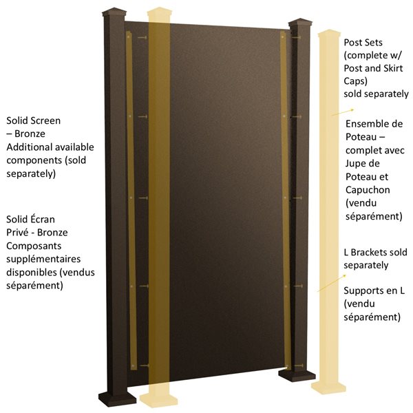 SUNBELLY PRIVACY SCREENS Sunbelly 36 x 68-in Aluminum Bronze Screen ...