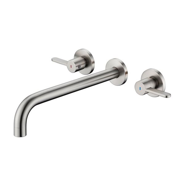 RAINLEX Double Handle Wall Mounted Tub Faucet in Brushed Nickel ...