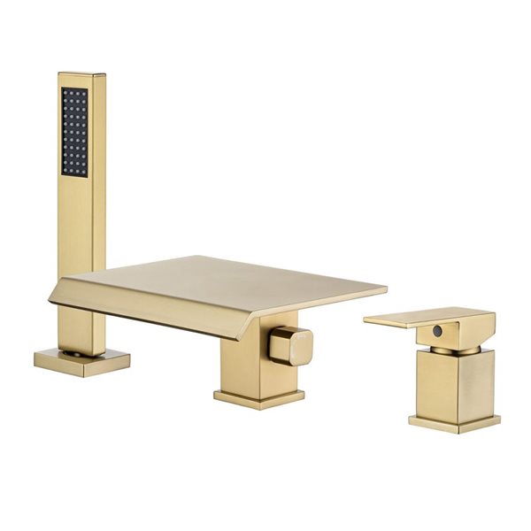 RAINLEX Single-Handle Wall Mounted Waterfall Roman Tub Faucet with ...