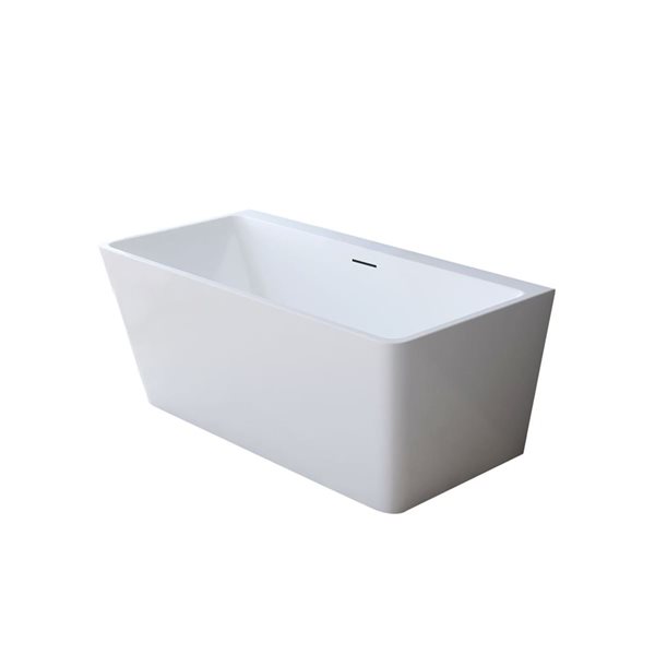 A&E Bath and Shower Archie 30 W x 59-in L Glossy White Acrylic ...