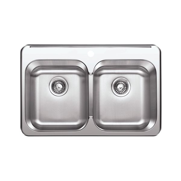 Évier de cuisine double Elroy de Agua Canada 32 x 21 po acier ...
