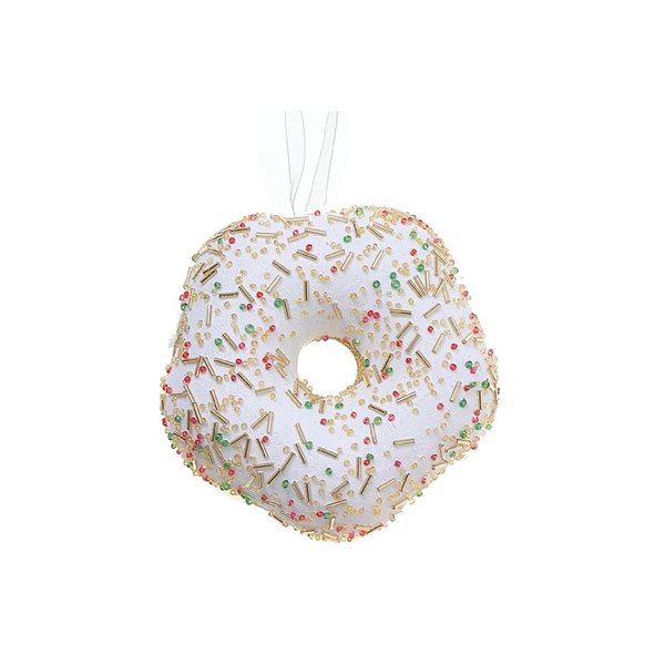iH casadécor 4.72-in White Foam Donut Ornament - Set of 12 | RONA
