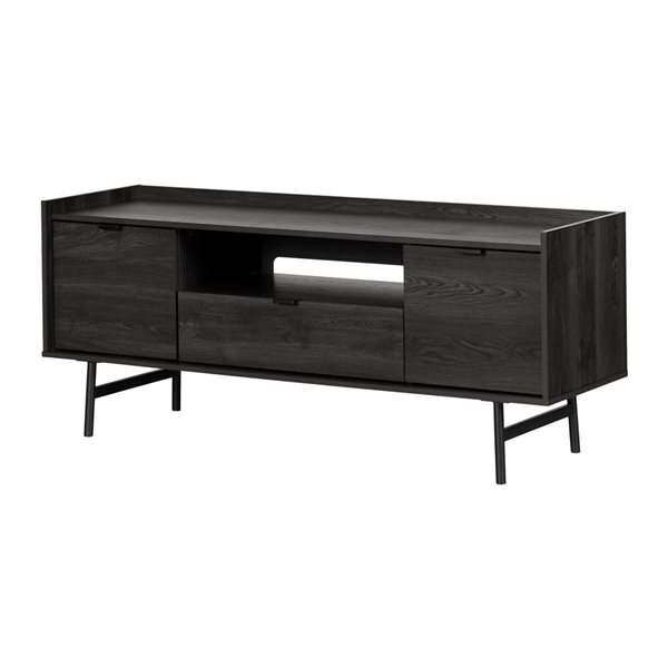 South Shore City Life 60.75-in W Grey Oak Composite Wood Modern TV ...