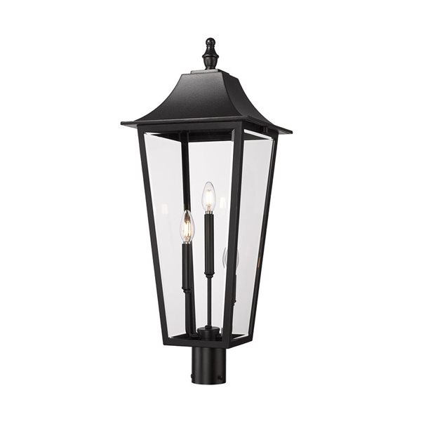 Z-Lite Gannon Black 3 Light Outdoor Post Mount Fixture 5008PHXLR-BK | RONA