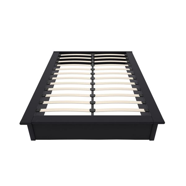 Grand lit plateforme Maven DHP rembourré en similicuir noir 4025049 | RONA