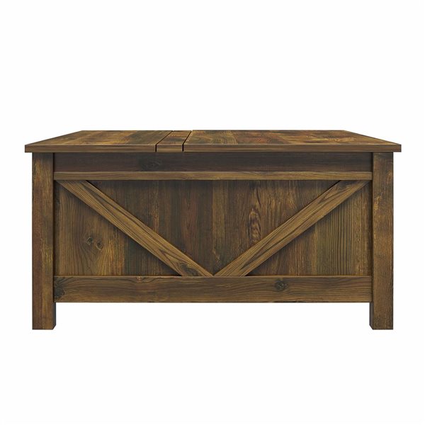 Ameriwood Home Farmington Brown Wooden Rustic Lift-Top Coffee Table ...