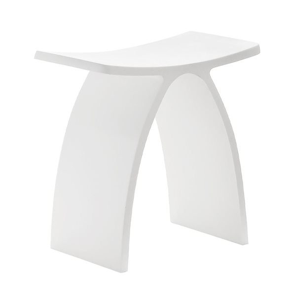 Agua Canada Deko 17 L x 9 W x 17-in H Matte White Corian Shower Stool ...