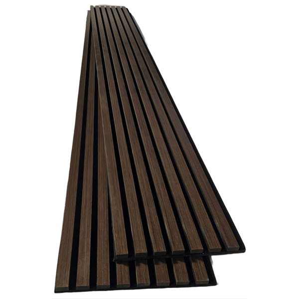 Entrepôt La Grange Brown MDF Acoustic Wall Paneling with Wooden Slats ...