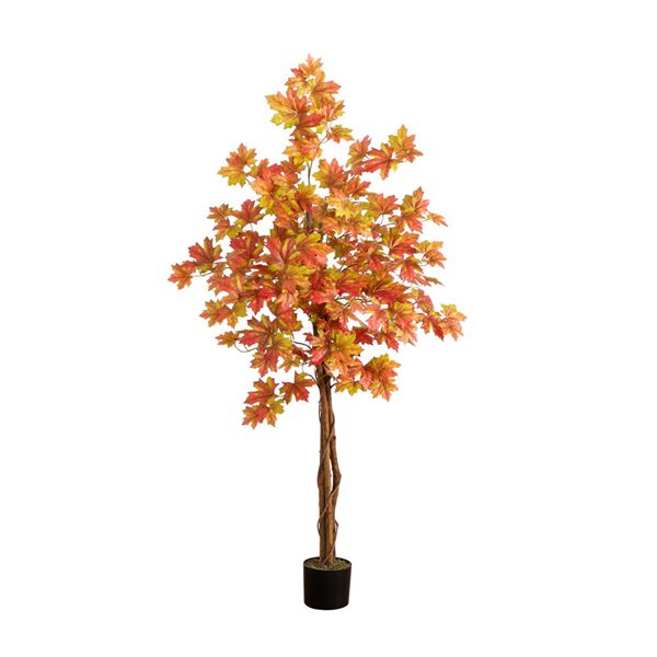 Nearly Natural 5-ft Autumn Deluxe Maple Artificial Tree T4744 | RONA