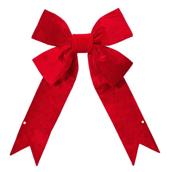 Vickerman 48-in Red Four Loop Velvet Outdoor Christmas Bow L131348 | RONA