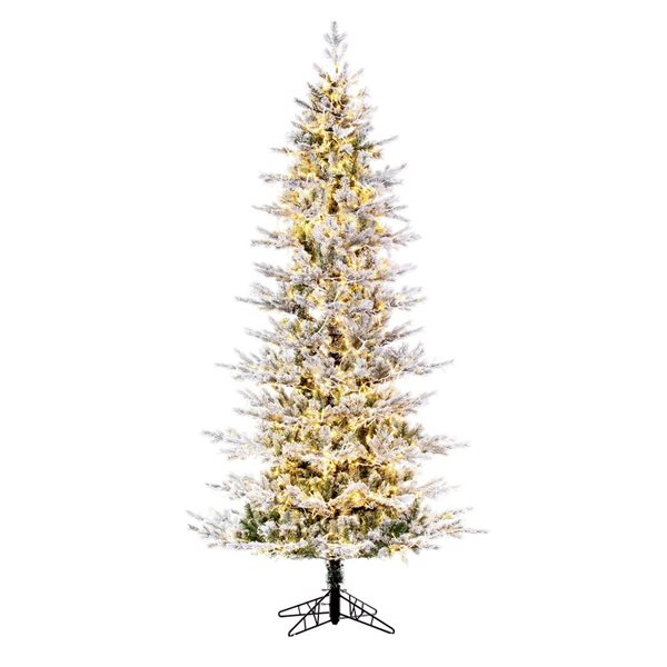 Vickerman 7.5-ft x 45-in Flocked Slim Kiana Artificial Christmas Tree ...