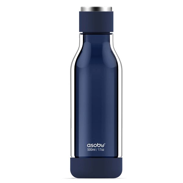 Asobu Inner Peace Blue 17 oz Glass Water Bottle GT50BL | RONA