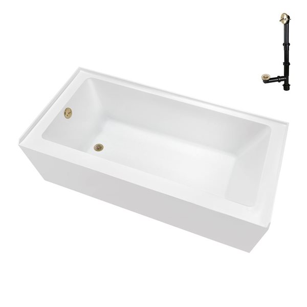Streamline 66 x 32-in Glossy White Acrylic Left-Hand Drain Alcove ...