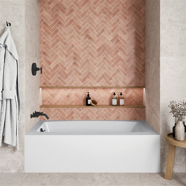 Baignoire en alcôve 42 gal Streamline 60 x 30 po acrylique blanc lustré ...