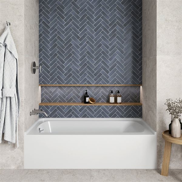 Baignoire en alcôve 37 gal Streamline 60 x 30 po acrylique blanc lustré ...