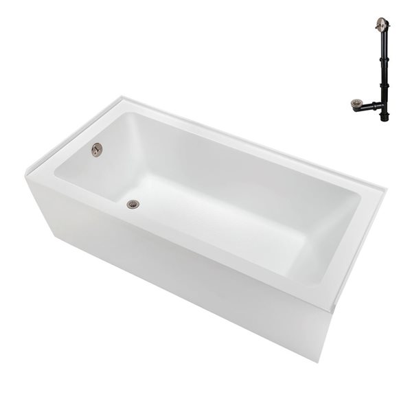 Streamline 66 x 32-in Glossy White Acrylic Left-Hand Drain Alcove ...