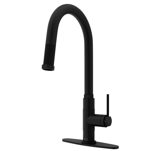 VIGO Hart Arched One-Handle Pull-Down Sprayer Kitchen Faucet with Deck ...