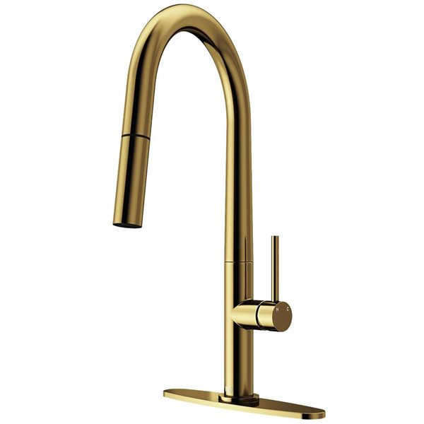 VIGO Greenwich One-Handle Pull-Down Sprayer Kitchen Faucet with Deck ...