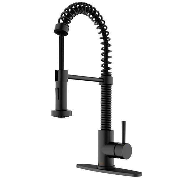 VIGO Edison One-Handle Pull-Down Sprayer Kitchen Faucet with Deck Plate ...