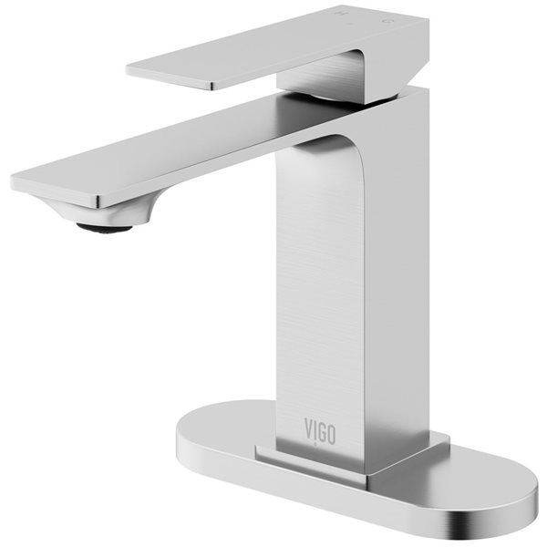 VIGO Single Hole One-Handle Bathroom Faucet - Brushed Nickel ...