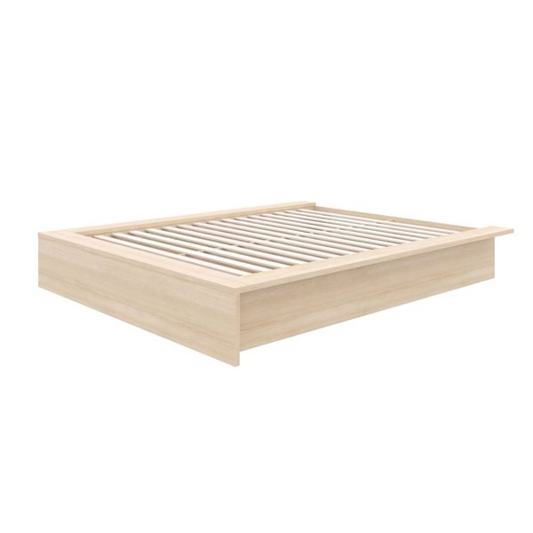 Lit plateforme James de Nexera chêne blond naturel, grand lit 236083 | RONA