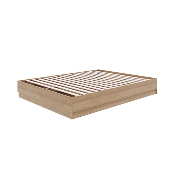 Lit plateforme Milano de Nexera chêne brun, grand lit 256088 | RONA