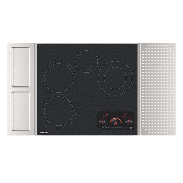 SHARP 21 D x 24-in W 4-Burners Stainless Steel Radiant Electric Cooktop ...