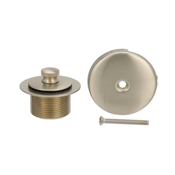 MOEN Brushed Nickel Push-N-Lock Tub and Shower Drain Kit with 1-1/2-in ...