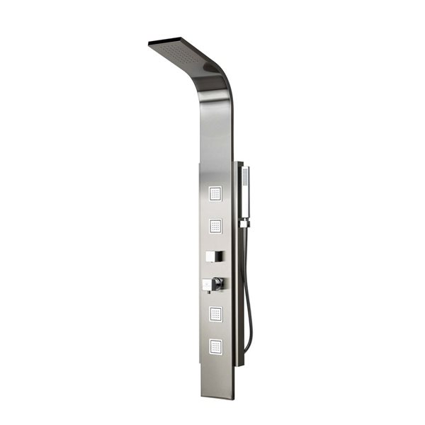 Blue Ocean 59-in Stainless Steel Thermostatic Shower Panel w/ Rainfall ...