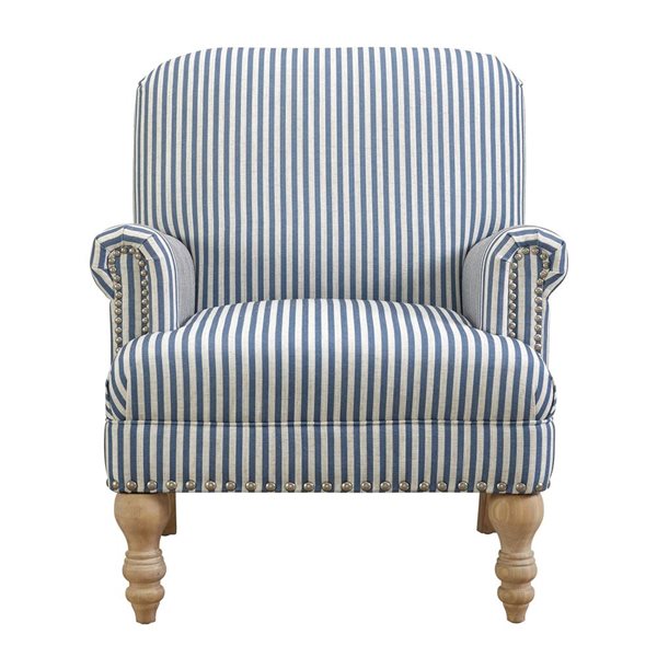 DHP Jaya Blue Striped Fabric Accent Chair DA7902-BL | RONA