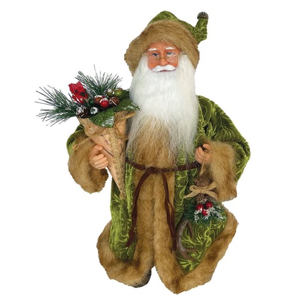 SANTA'S WORKSHOP Santa’s Workshop 15-in Polyester/Resin Green Woodsman ...