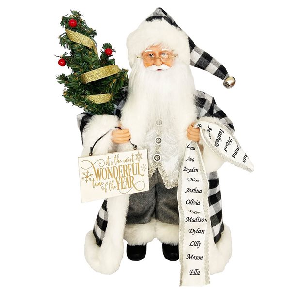 SANTA'S WORKSHOP Santa’s Workshop 15-in Polyester/Resin Most Wonderful ...