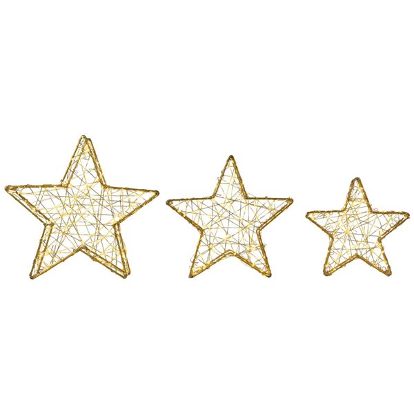 Northlight 14-in Gold Metal LED Lighted Stars Outdoor Christmas ...