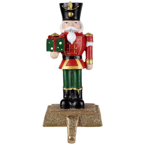 Northlight 8.25-in H Glittered Nutcracker Soldier with Gift Christmas ...