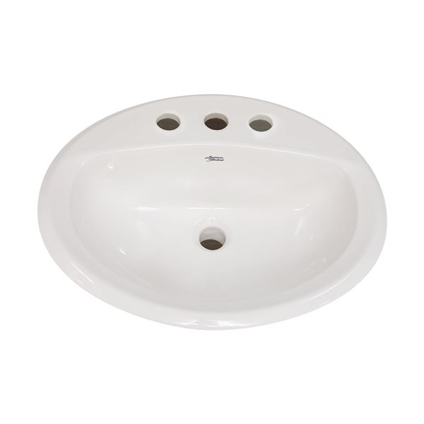 American Standard Aqualyn White Vitreous China Drop-in Widespread Round ...