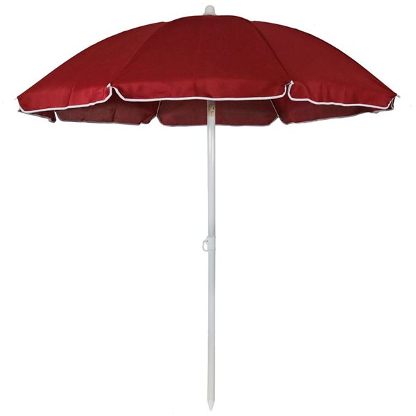 SUNNYDAZE DECOR Sunnydaze 5-Foot Red Beach Umbrella w/ Tilt Function ...