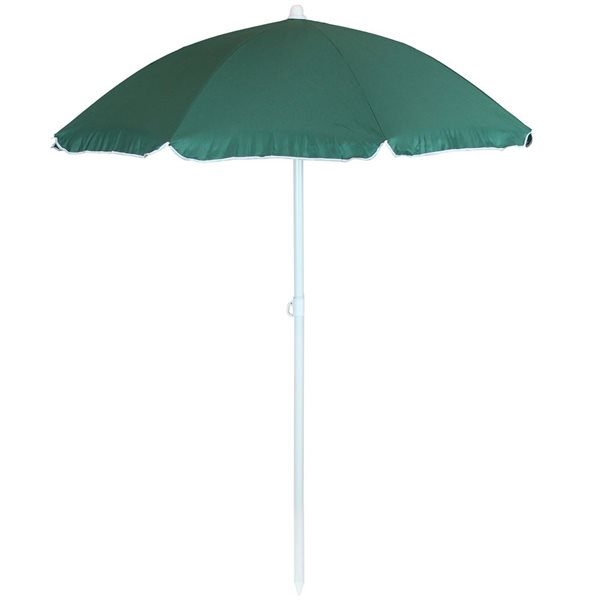 SUNNYDAZE DECOR Sunnydaze 5-Foot Green Beach Umbrella w/ Tilt Function ...