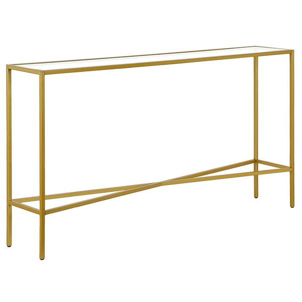 Hailey Home Henley 55 W x 30-in H Brass Metal Industrial Console Table ...