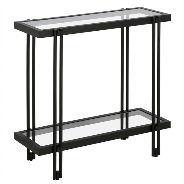 Table d'appoint rectangulaire Inez Hailey Home en noir et dessus en ...