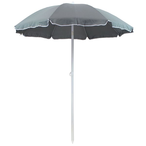 SUNNYDAZE DECOR Sunnydaze 5-Foot Grey Beach Umbrella w/ Tilt Function ...